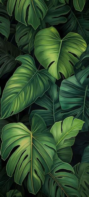 Premium Photo Nature Green Background Texture Wallpaper Tropical Plant Leaf Decoration Pattern