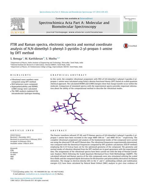 Pdf Ftir And Raman Spectra Electronic Spectra And Normal Coordinate