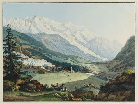 Vue De La Valée De Chamouny Pris Prés Dargentiere By Carl Ludwig
