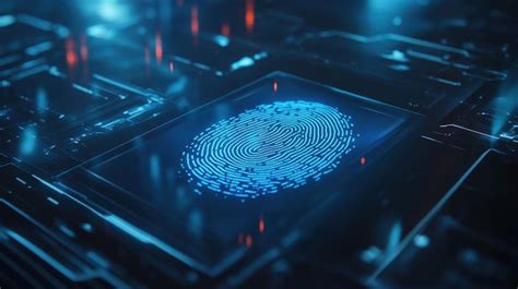 Futuristic Digital Fingerprint Embedded In A Glowing Circuit Board