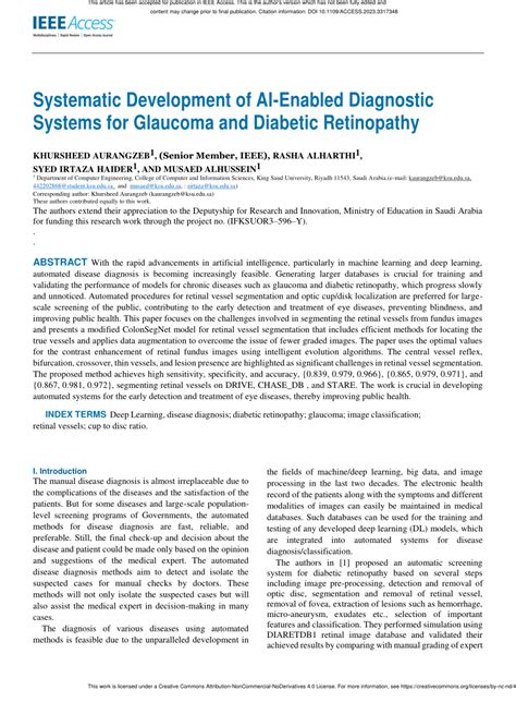 Pdf Systematic Development Of Ai Enabled Diagnostic Systems For Glaucoma And Diabetic Retinopathy