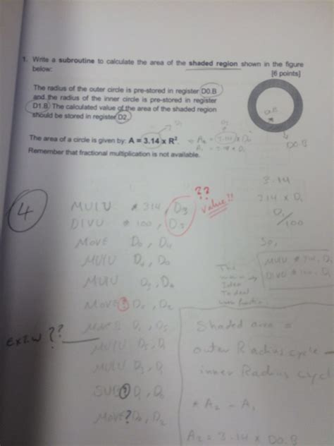 Solved Write A Sub Outline To Calculate The Area Of The Chegg Com