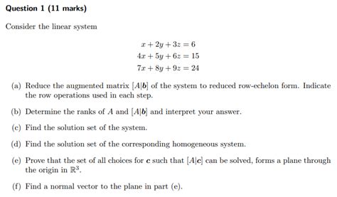 Solved Question Marks Consider The Linear System X Chegg