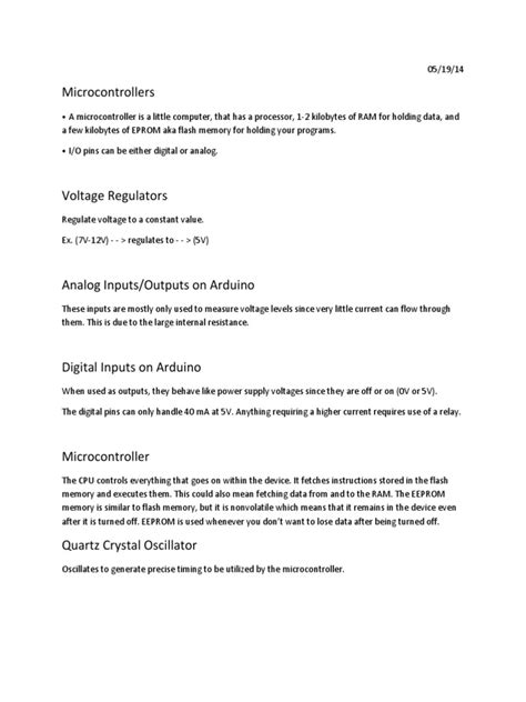 basic arduino notes pdf microcontroller computer memory