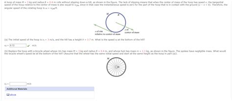 Solved Angular Speed Of The Rotating Hoop Is ω Vcm R A