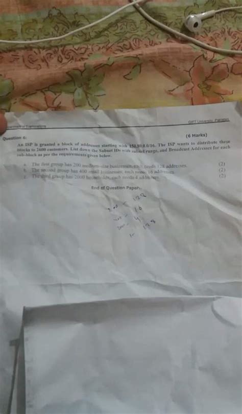 Data Communication And Computer Networks Past Paper Spartans Fall 14