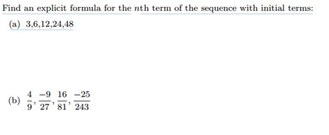 solved find an explicit formula for the nth term of the
