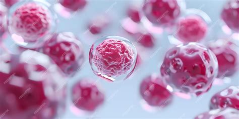 Microscopic View Of Stem Cells In Research Background For Human And Embryonic Cells Concept Stem