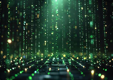 A Digital Representation Of Cascading Green Data Streams Resembling Futuristic Matrix Background