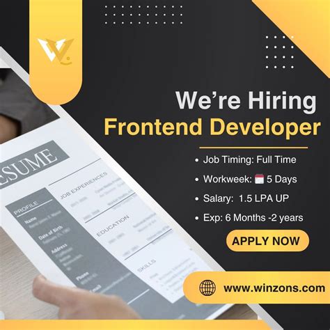 Pratik Sutariya On Linkedin We Are Hiring Job Title Frontend