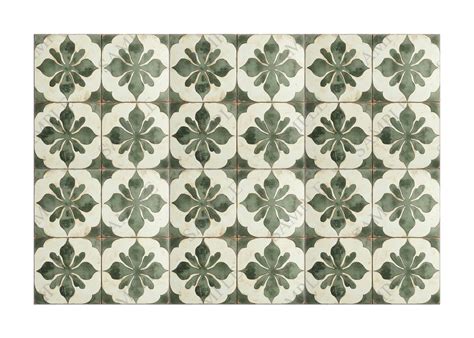Green Patterned Ceramic Tile Unique Patterned Green Kitchen