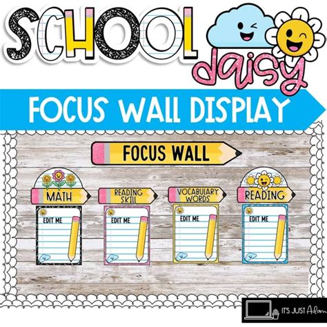 Composition Notebook Classroom Decor Focus Wall Editable Display Babe Daisy