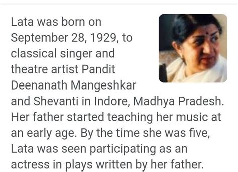 Write A Biography On Lata Mangeshkar
