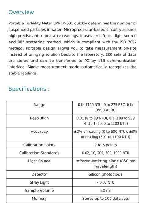 Portable Turbidity Meter Pdf