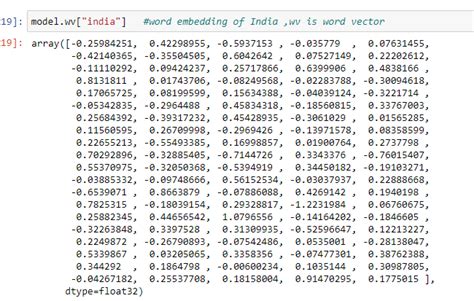 Converting Words To Numbers Using Gensim Word2vec