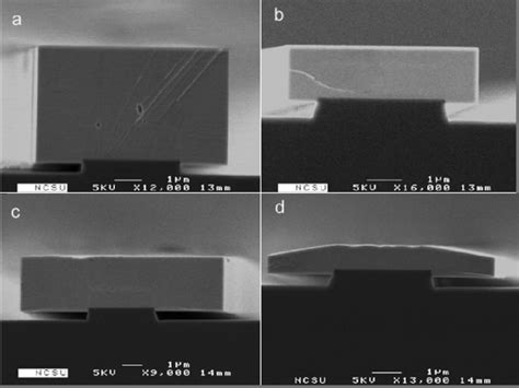 Cross Sectional Sem [1100] View Of Uncoalesced Pe Gan Films Grown Under