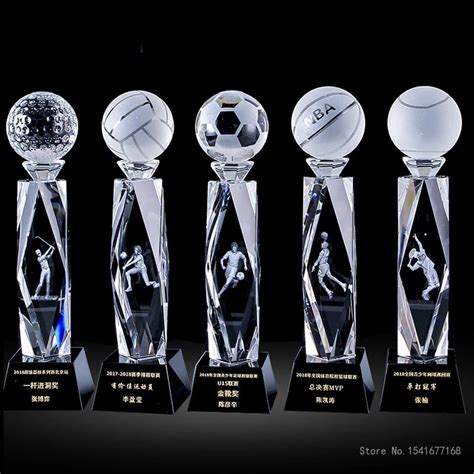 Crystaltrophy 맞춤형 스포츠 대회 농구 축구 배구 테니스 야구 배드민턴 탁구 상 트로피 Aliexpress