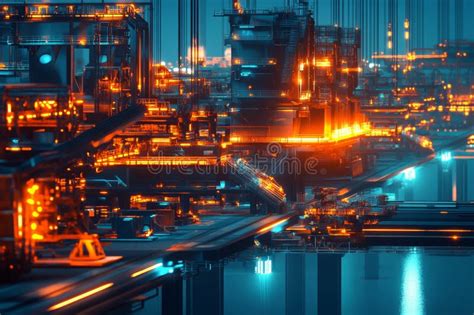 Futuristic Automated Car Assembly Line Stock Image Image Of Conveyor