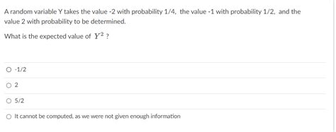 Solved A Random Variable Y Takes The Value With Chegg