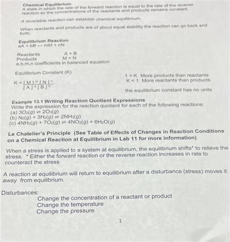 Solved Chemical Equilibrium A State In Which The Rate Of The