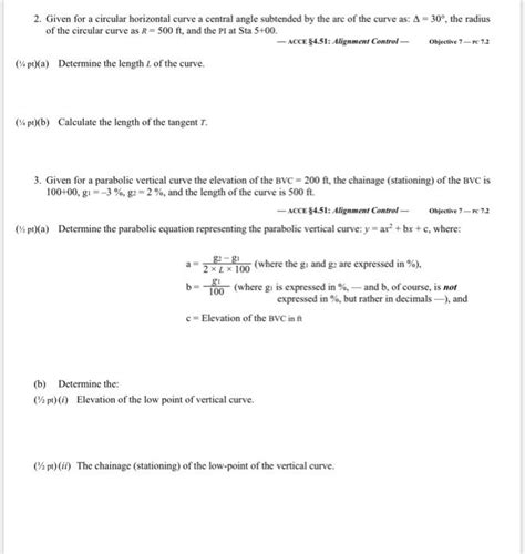 Solved Given For A Circular Horizontal Curve A Central Chegg