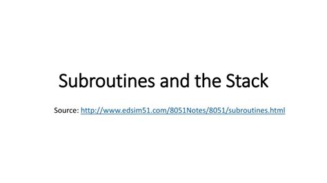 ppt subroutines and the stack powerpoint presentation free download