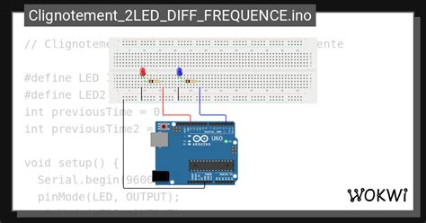 Clignotement2leddifffrequence Wokwi Esp32 Stm32 Arduino Simulator