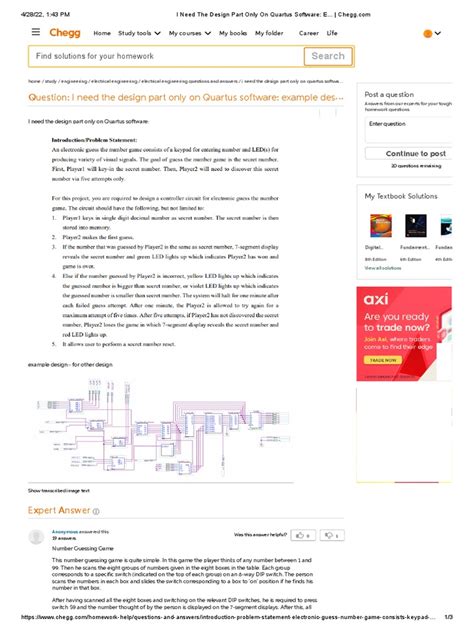 I Need The Design Part Only On Quartus Software E Pdf Switch Electrical Engineering