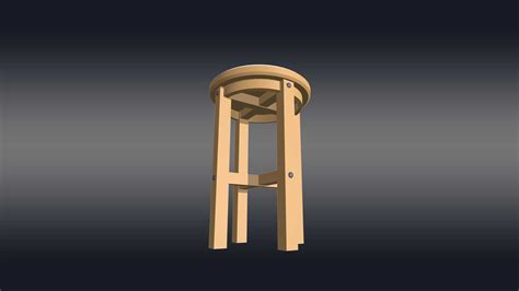 Wooden Stool 3d Model Animatics Asset Store