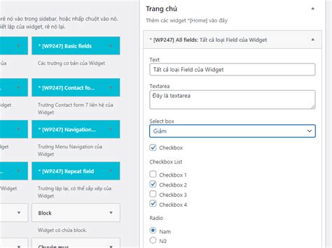 Chia sẻ bộ Field Widget giúp bạn Thiết Kế Website WordPress nhanh hơn