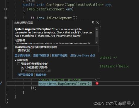 System ArgumentException There Is An Incomplete Parameter In The Route Template Check That