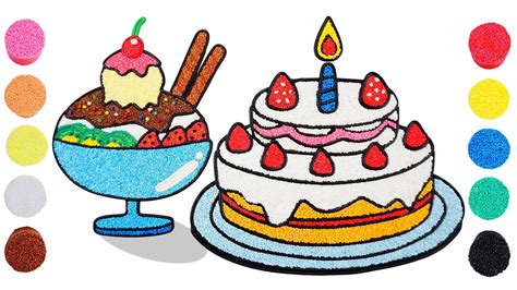 맛있는 케이크와 시원한 빙수 만들기 폼클레이 색칠놀이 찱흙 색칠공부 찰흙놀이 유아미술 Youtube