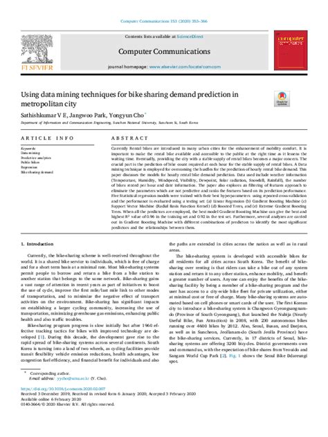 Pdf Using Data Mining Techniques For Bike Sharing Demand Prediction
