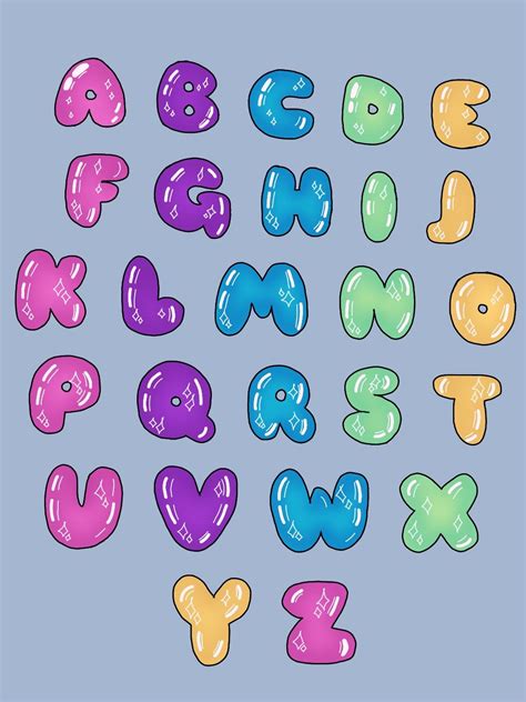 Bubble Letters Alphabet Template Best Templates Resources