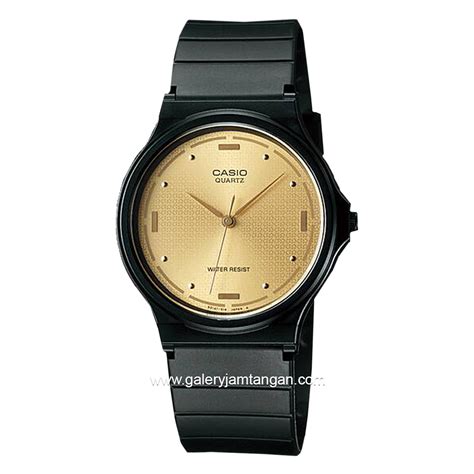 Casio Mq 76 9aldf Black Dial Gold Rubber Strap Galery Jam Tangan