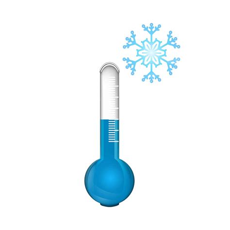 A Cool Temperature And Snow Symbol Isolated Blue Thermometer With