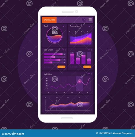 Mockup Dashboard Infographic Cartoon Vector 182387539