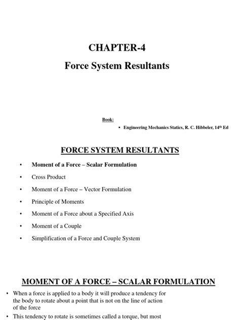 Chapter 4 Force System Resultants Pdf