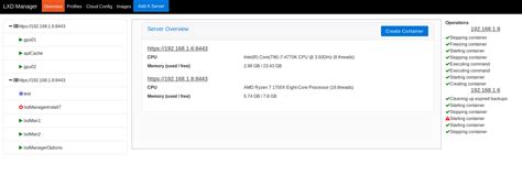 lxdmanager web interface for lxd linux containers forum