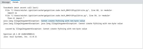 Designer Error Cannot Create Pystring With Non Byte Value Ignition Inductive Automation Forum