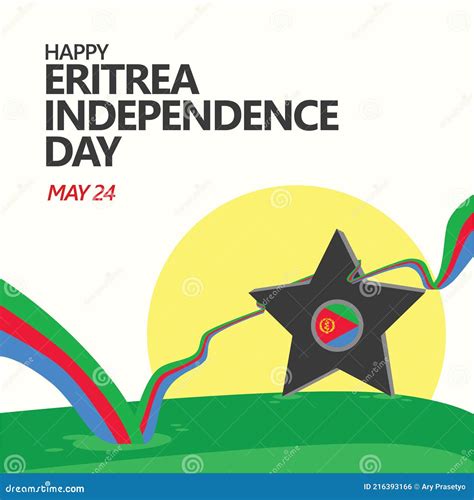 Eritrea Star Flag Eritrean Star Shape Flag Country National Banner Icon Symbol Vector Flat