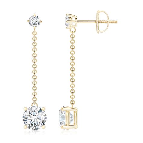 Lab Grown Yard Chain Diamond Drop Earrings