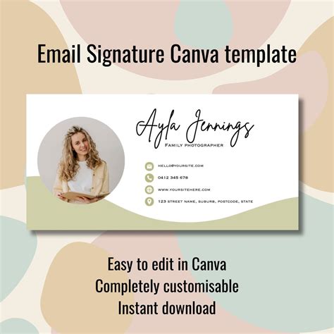 Canva Email Signature Template INSTANT DOWNLOAD Etsy