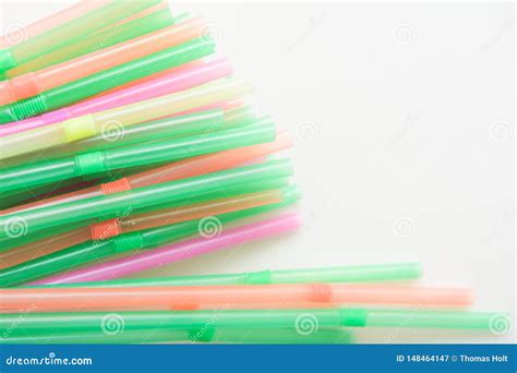 Plastic Drinking Straws Single Use Plastic Straw Stock Image Image