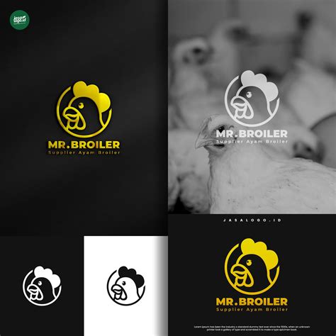 Logo Ayam Broiler Keren Klien Mr Broiler Jasalogoid