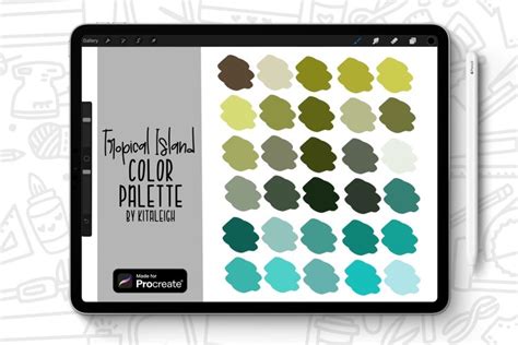 Tropical Island Procreate Color Palette Swatch
