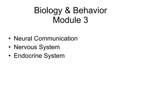Module 3 Neural And Hormonal Systems Ppt