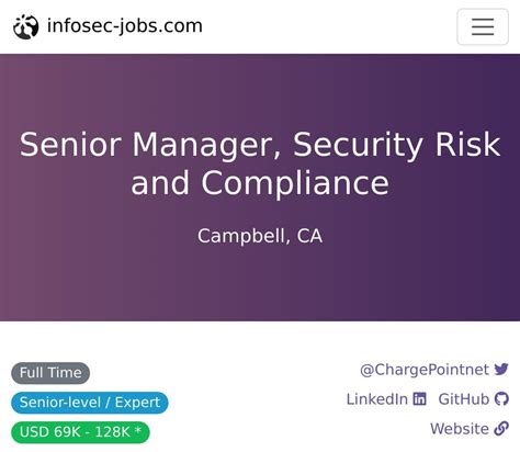 Hiring Senior Manager Security Risk And Compliance In Campbell Ca Rinfosecjobs