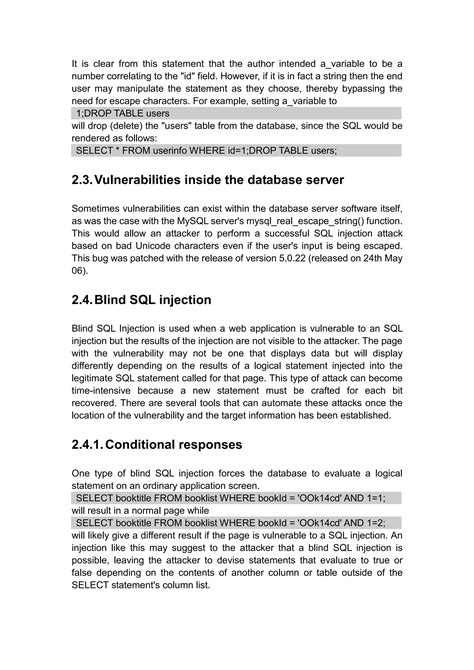 sql injection pdf