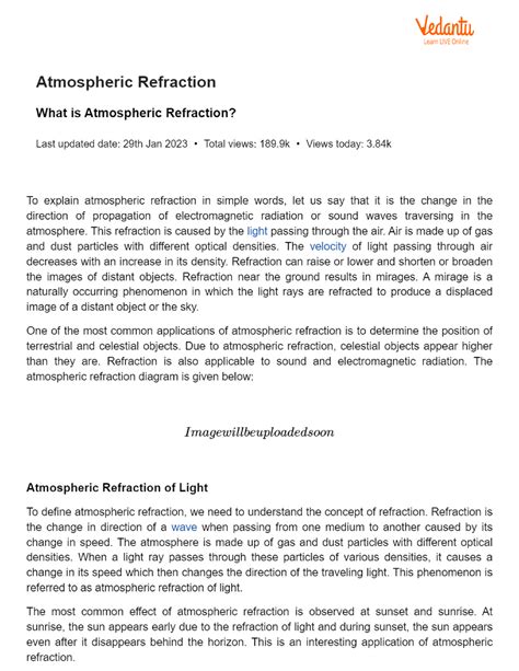 Atmospheric Refraction B Tech CSE Studocu